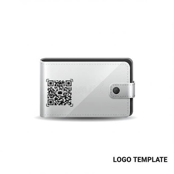 Digital Wallet Design Featuring a Sleek, Silver Exterior with a Visible ...