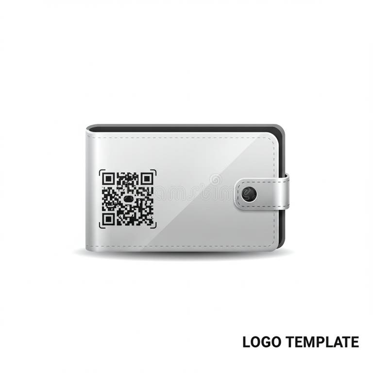 Digital Wallet Design Featuring a Sleek, Silver Exterior with a Visible ...
