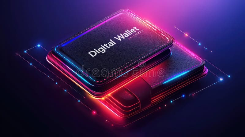 Digital Wallet Design with Vibrant Neon Colors and Modern Aesthetics ...