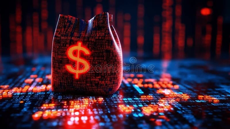 Digital Wallet with Binary Code Design Stock Footage - Video of ...