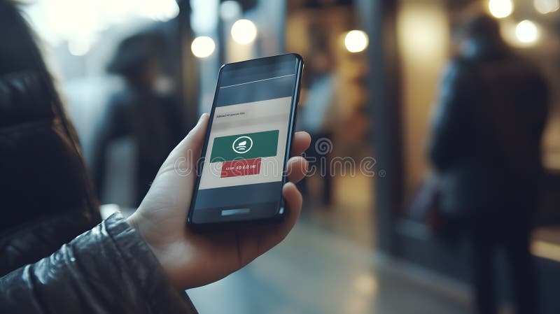 Digital Wallet Displaying Successful Payment Notification Stock ...