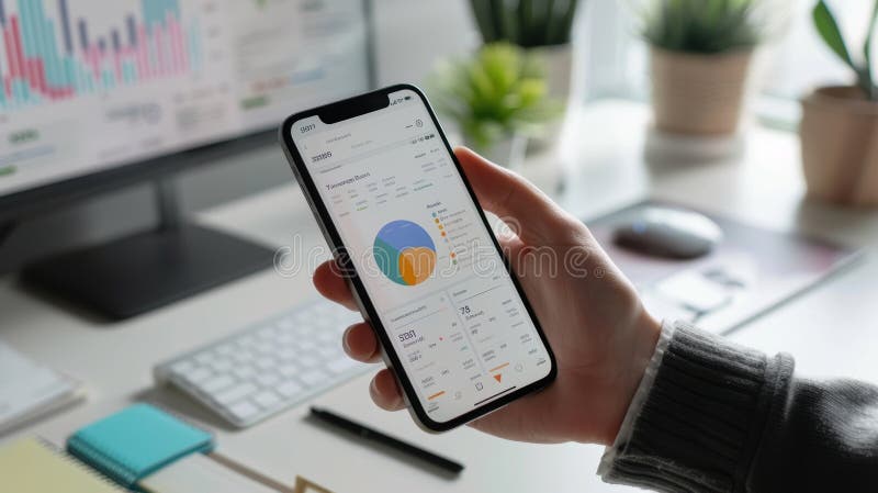Digital Wallet Interface Displayed on Smartphone in Elegant Office ...