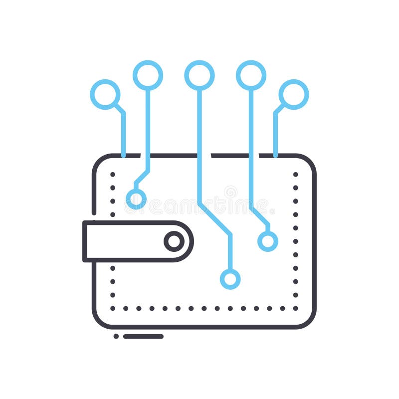 Digital Wallet Line Icon, Outline Symbol, Vector Illustration, Concept ...