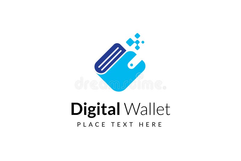 Digital Wallet Logo Design Template with Pixel Effect. Logo Concept of ...