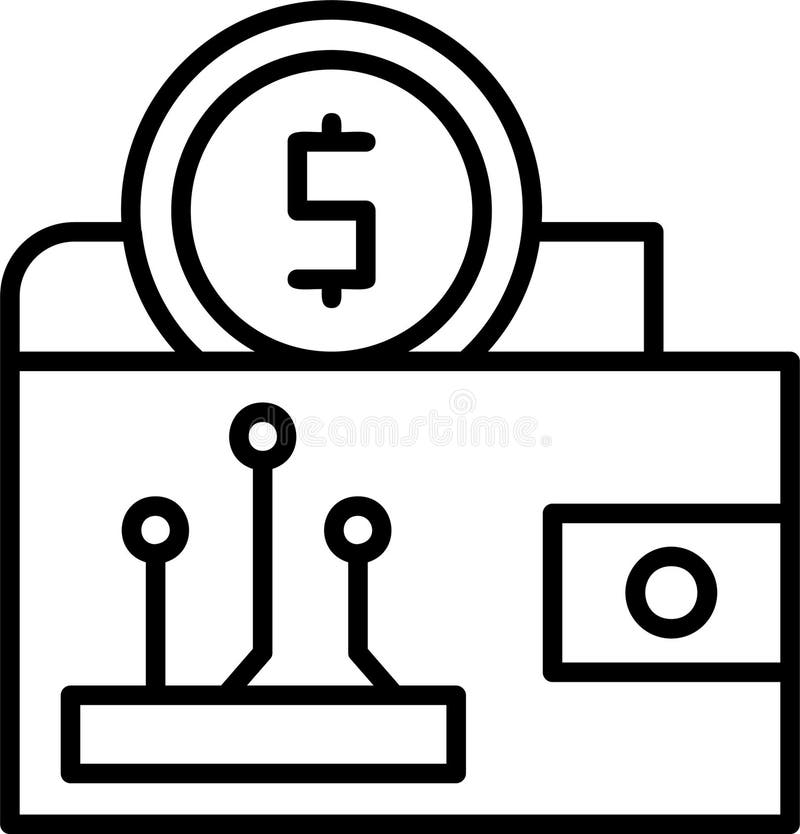 Digital Wallet Outline Vector Icon Stock Vector - Illustration of ...