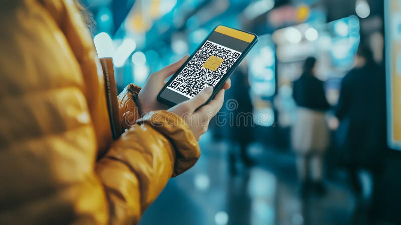 Digital Wallet, Person Scanning a QR Code To Make a Payment Using ...