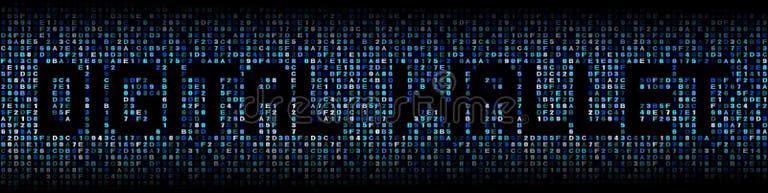 Digital Wallet Text on Hex Code Illustration Stock Illustration ...