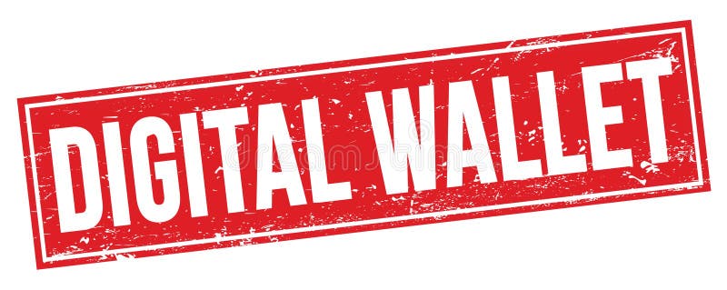 DIGITAL WALLET Text on Red Grungy Rectangle Stamp Stock Illustration ...