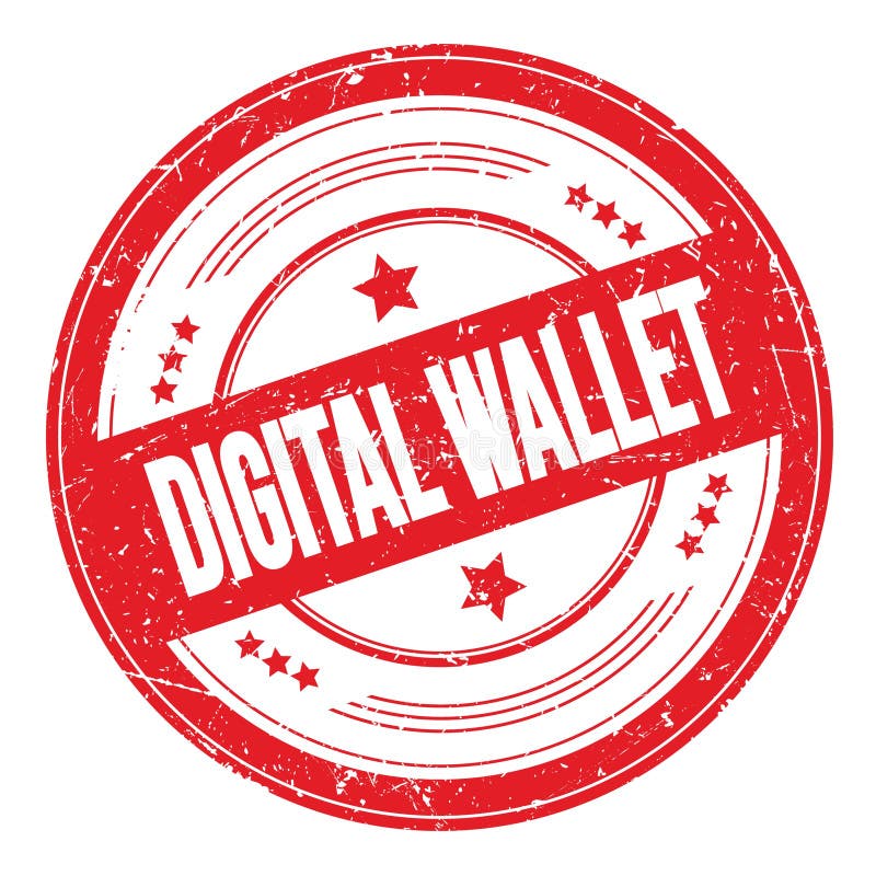 DIGITAL WALLET Text on Red Round Grungy Stamp Stock Illustration ...