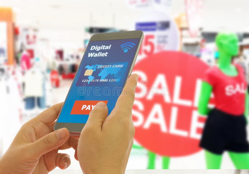 Digital wallet stock image. Image of internet, phone - 77076025