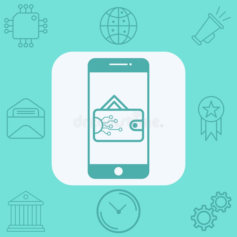 Digital Wallet Vector Icon Sign Symbol Stock Vector - Illustration of ...