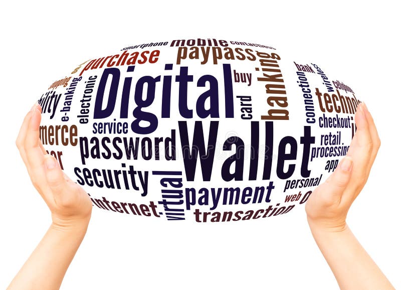 Digital Wallet Word Cloud and Hand with Marker Concept Stock Photo ...