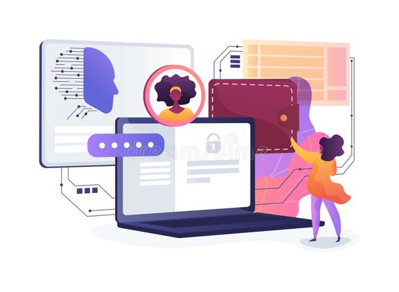 Digital Wallets with Biometric Security Abstract Concept Vector ...