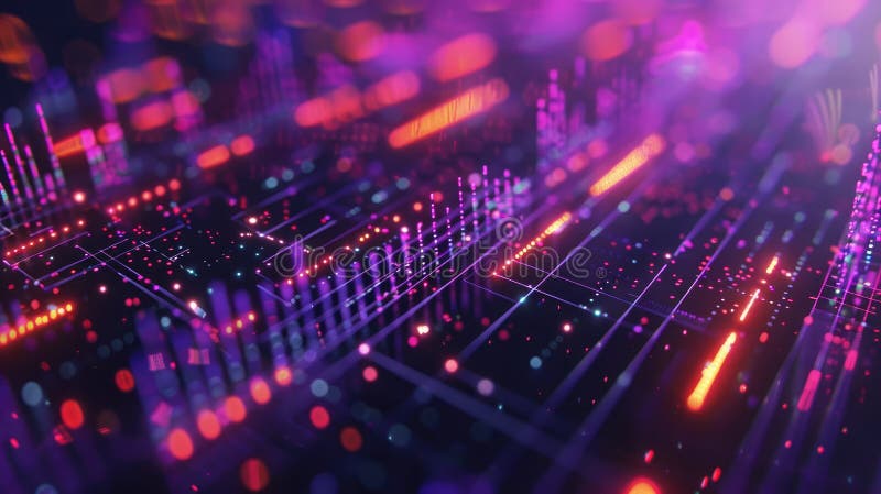 Digital Wallpaper with Charts and Graphs on Multiple Computer Screens ...