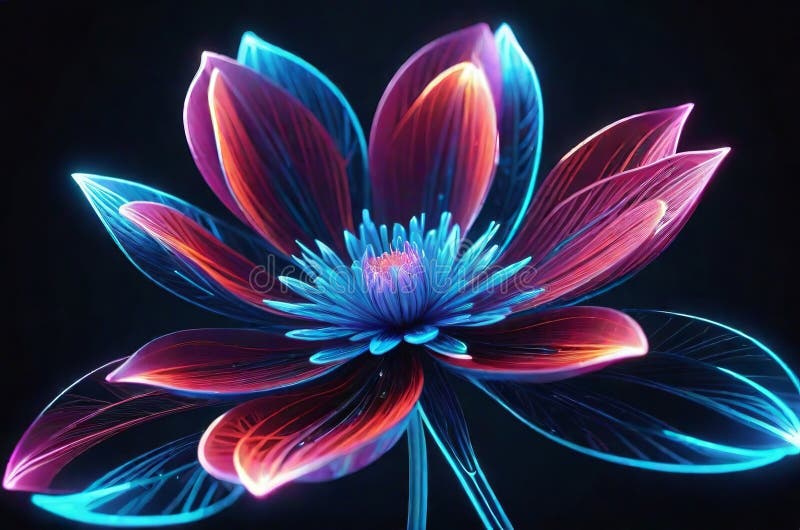 Digital Wallpaper Featuring Neon Light Glow and Intricate Wireframe ...