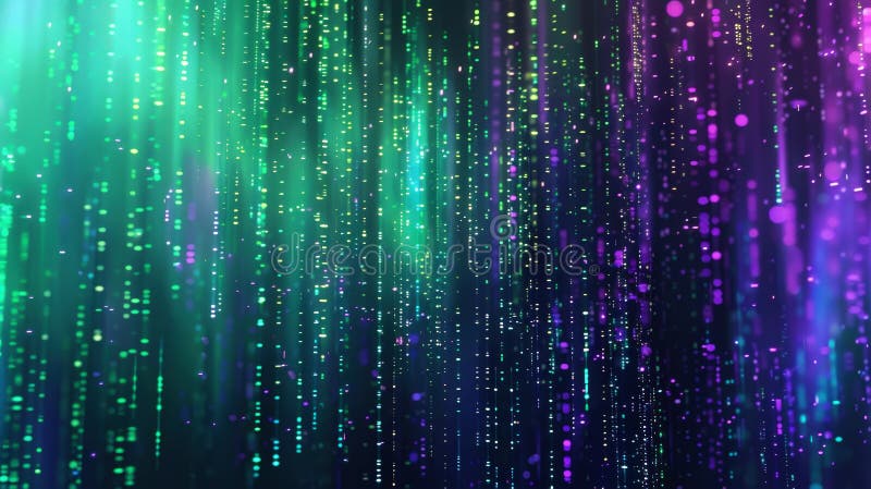 Digital Wallpaper in Style of Matrix Style Data Flows in Neon Colors ...