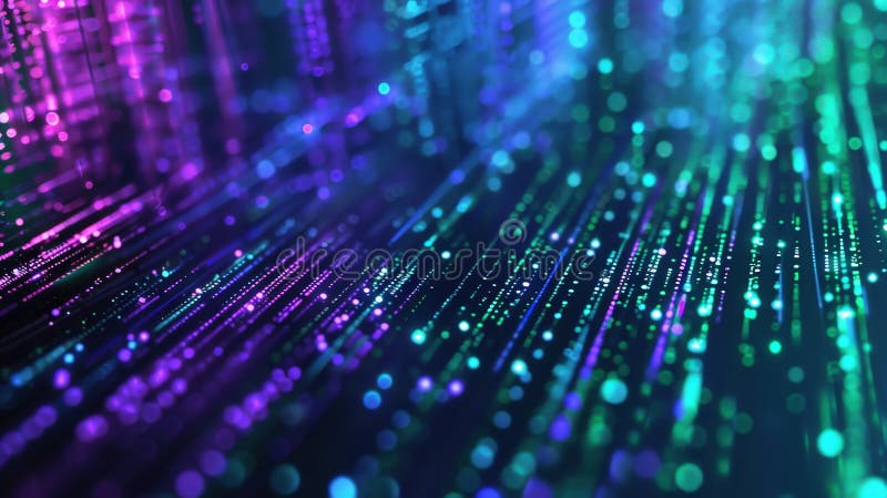 Digital Wallpaper in Style of Matrix Style Data Flows in Neon Colors ...