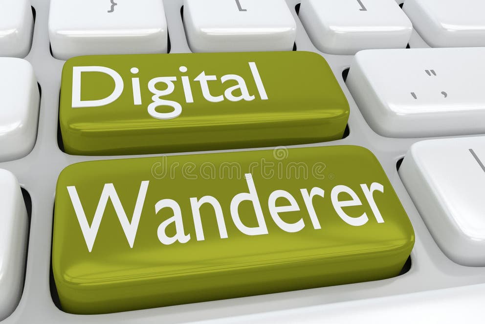 Digital Wanderer concept stock illustration. Illustration of button ...