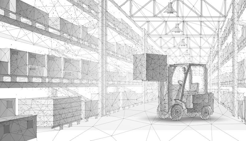 Digital warehouse. stock illustration. Illustration of lift - 303248056