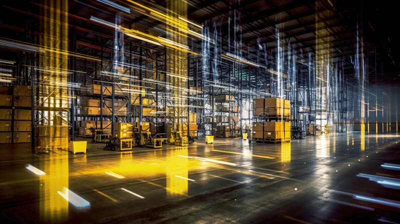 Digital Warehouse with Electronic Grids Connected To a Bar Code Scanner ...
