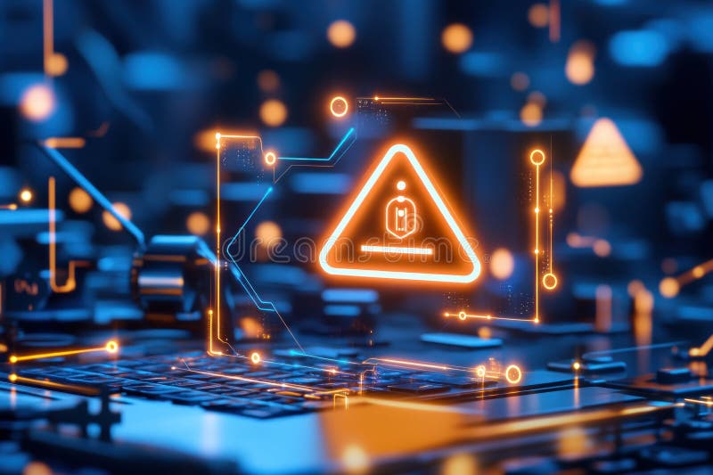 Cybersecurity Warning: Digital Threat Alert Stock Illustration ...