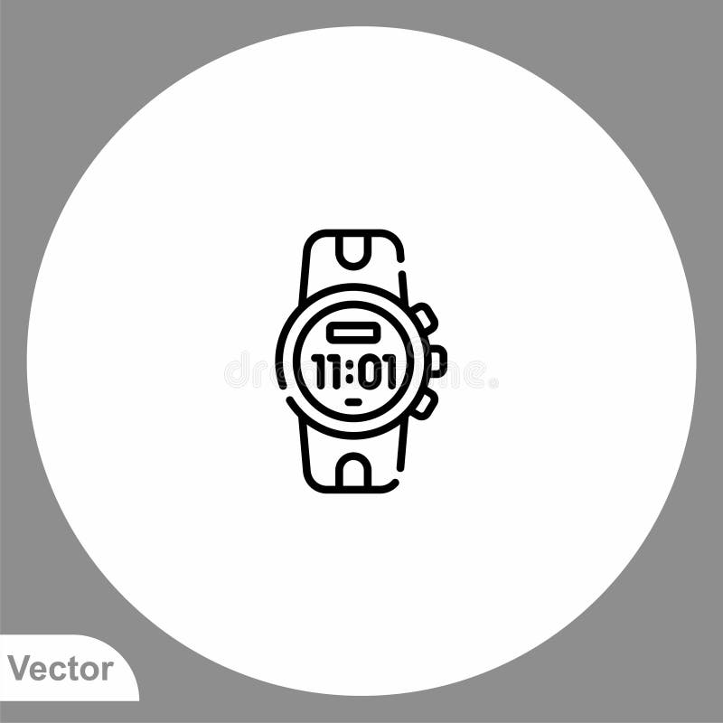 Digital Watch Vector Icon Sign Symbol Stock Vector - Illustration of ...