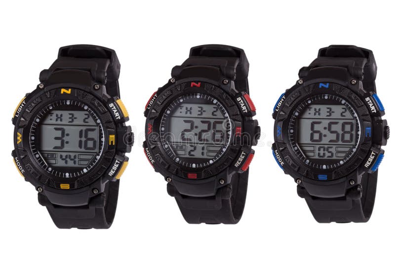 Wrist Digital Watch Timepiece Products Images on the Background Design ...