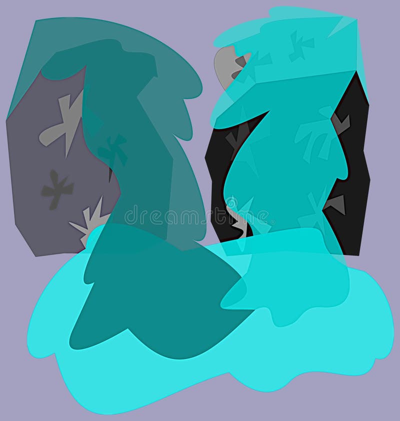 Digital Waterfall View Art stock vector. Illustration of view - 270731274