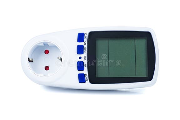 Digital Wattmeter for Power Outlet . Power Meter with LCD Display Stock ...