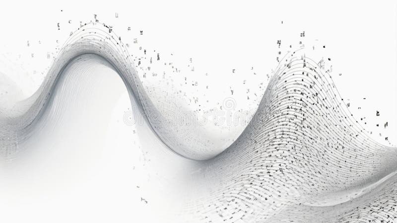 Digital Wave: an Abstract Wave of Binary Code, Pixels, and Geometric ...