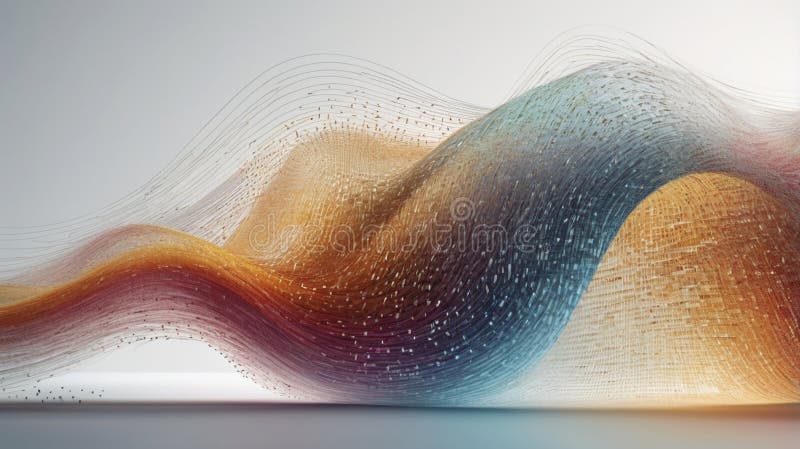 Digital Wave: an Abstract Wave of Binary Code, Pixels, and Geometric ...