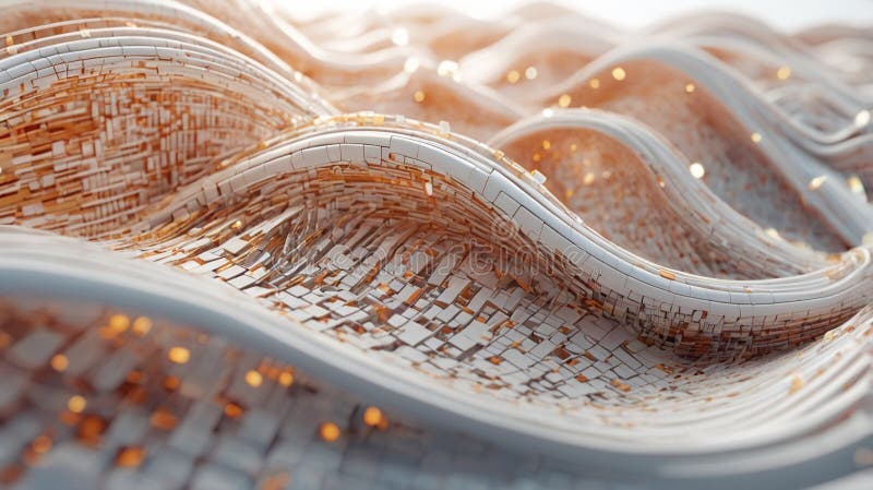 Digital Wave: an Abstract Wave of Binary Code, Pixels, and Geometric ...