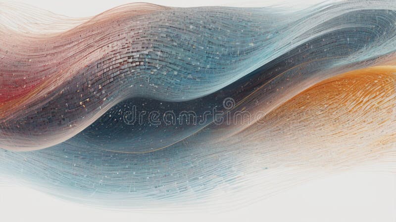 Digital Wave: an Abstract Wave of Binary Code, Pixels, and Geometric ...