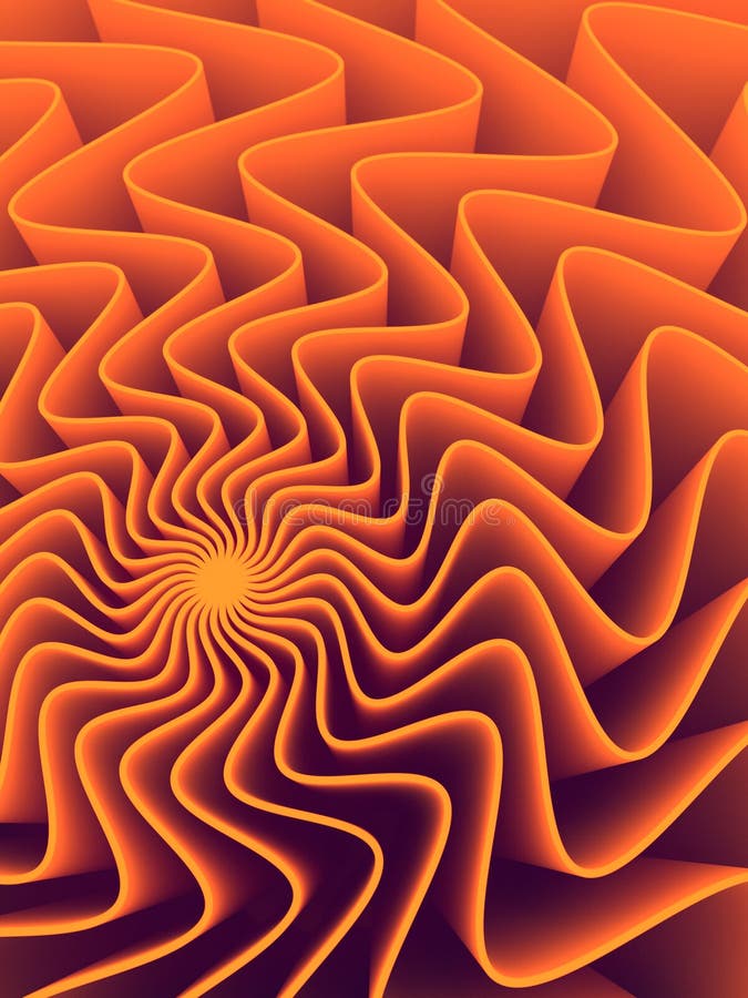 Digital Wave Band Orange Lines Abstract Shape. 3d Rendering Stock ...