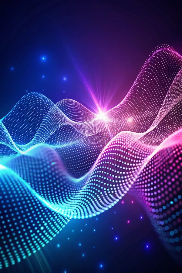Digital Wave with Dots and Particles for Technology Banner Stock ...