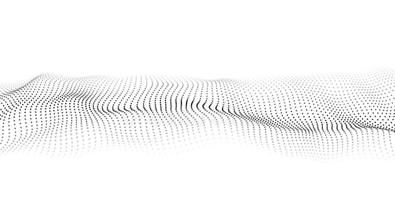 Digital Wave with Dots on the White Background. Big Data Visualization ...