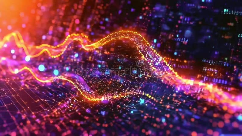 Abstract Digital Wave - a Mesmerizing Display of Data Stock Video ...