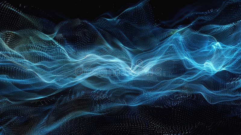 Digital Wave Flowing on Dark Background Representing Big Data Stock ...