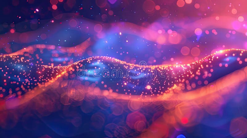Digital Wave Image with Small Elements Background Stock Illustration ...