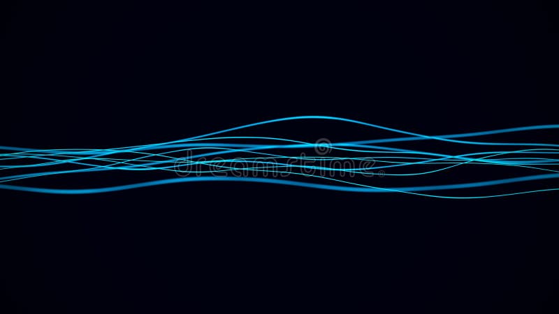 Digital Wave with Lines on the Dark Background. the Futuristic Abstract ...