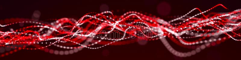 Digital Wave with Many Dots. Abstract Backdrop of Dynamic Wave ...