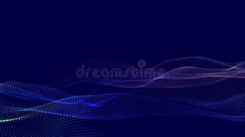 Digital Wave with Many Dots. Abstract Backdrop of Dynamic Wave ...