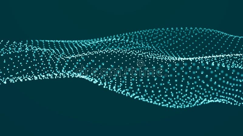 Digital Wave with Meny Dots. Abstract Backdrop of Dynamic Wave ...