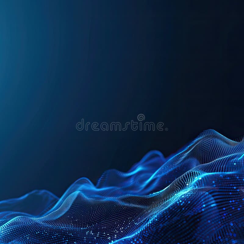 Digital Wave. Moving Particle Effect, Neon Color. Modern Futuristic ...