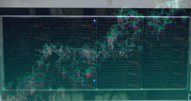 Digital Wave of Network of Connections Floating Against Computer Server ...