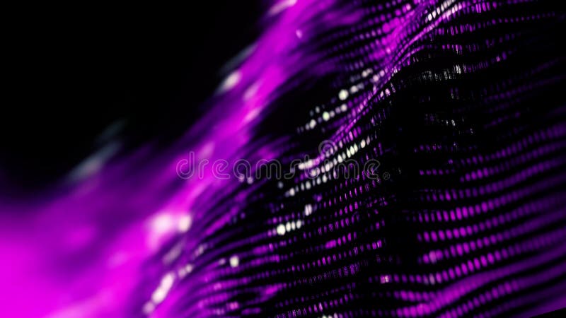 Digital Wave Pattern with Purple and White Elements on a Dark ...