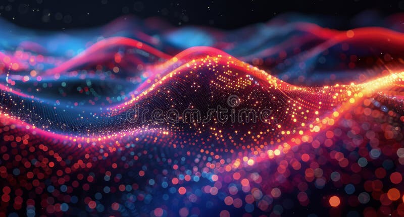 Abstract Colorful Digital Wave Pattern Stock Illustration ...