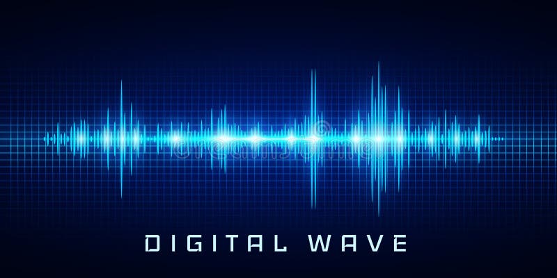 Digital Wave, Sound Waves Oscillating Glow Light, Abstract Technology ...