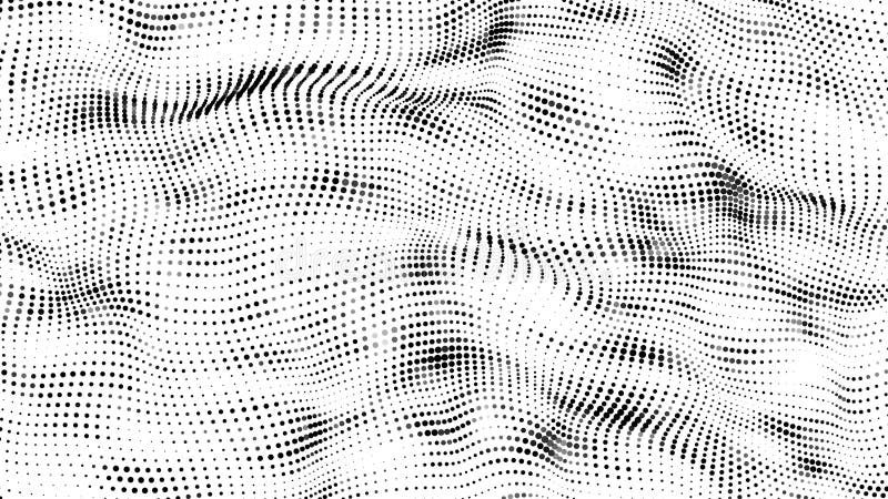 Digital Wave Texture with Dots on the White Background. Big Data ...