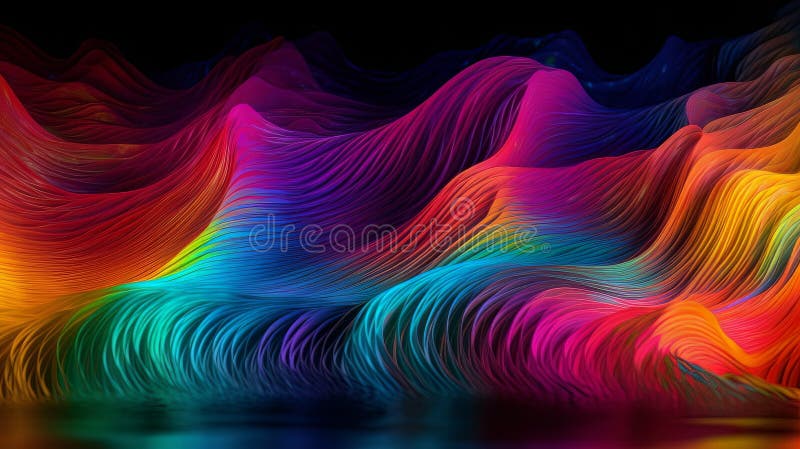 Digital Wave Wallpaper with Generative Ai. Generative Ai Stock ...
